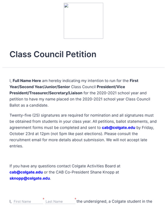 Class Council Petition Template Form Template | Jotform