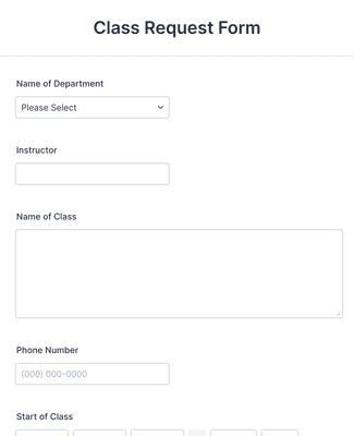 Class Request Form Template | Jotform