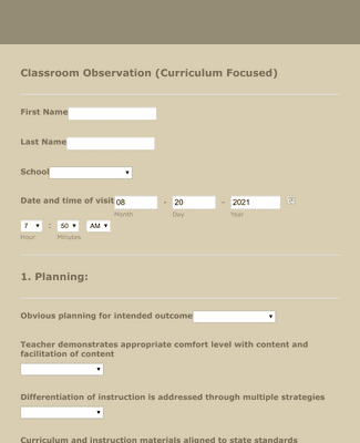 Classroom Observation Form Template | Jotform