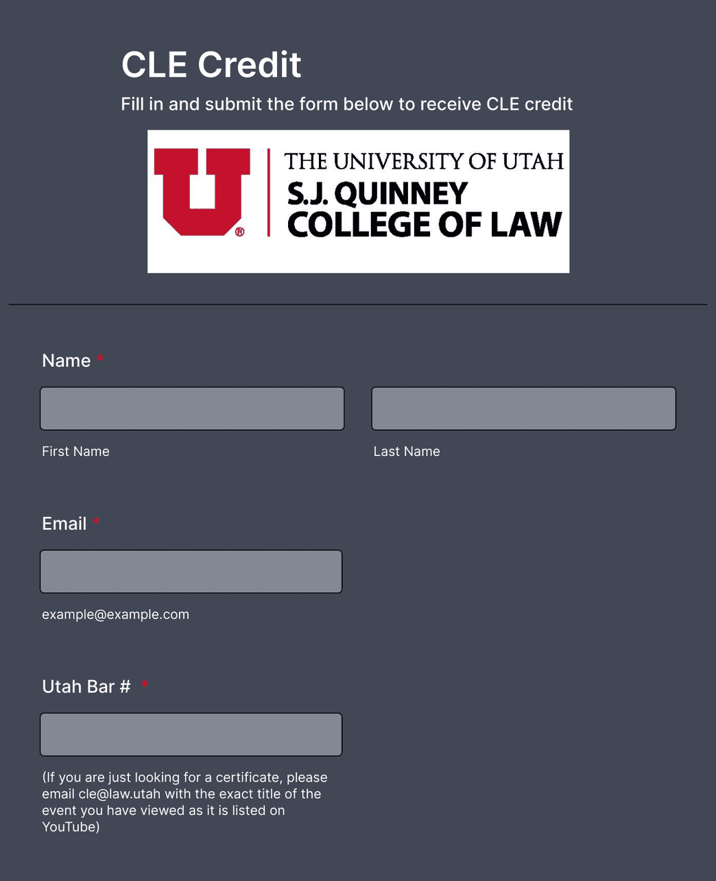 CLE Credit Form Template | Jotform