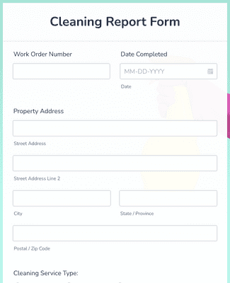 Cleaning Report Form Template | Jotform