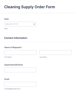 Cleaning Supply Order Form Template | Jotform