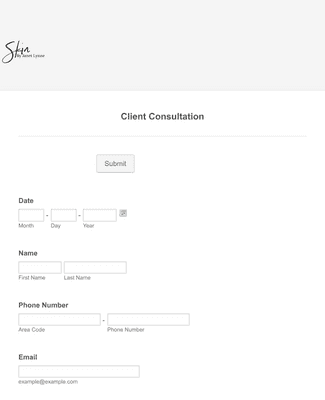 Client Consultation Skin By Janet Lynne Form Template | Jotform