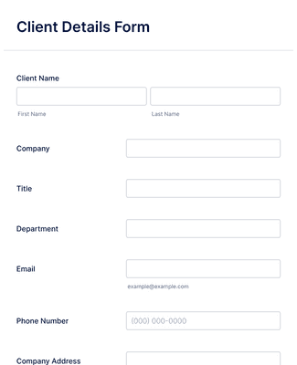 Client Details Form Template | Jotform