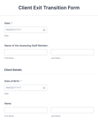 Client Exit Transition Form Template | Jotform