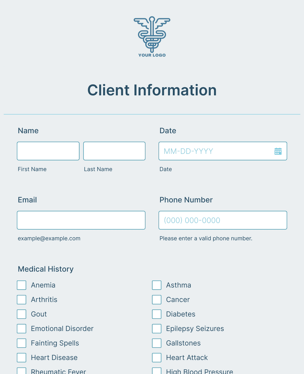 Client History Form Template | Jotform