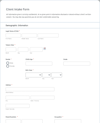 Client Intake Form for Behavioral Consulting Form Template | Jotform