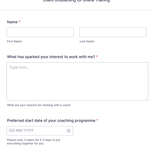 Client Onboarding Questionnaire Form Template | Jotform