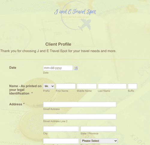 Client Profile Form Template | Jotform