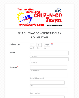 Travel Client Registration Form Template | Jotform