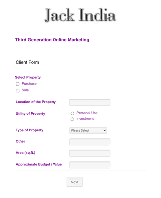 Marketing Client Registration Form Template | Jotform