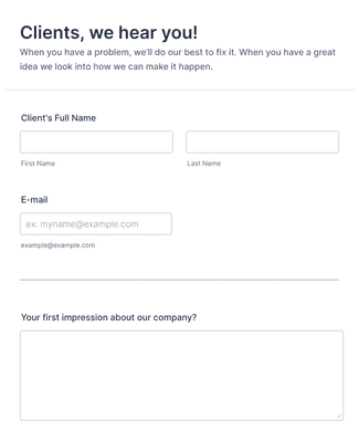 Client Survey Form Template | Jotform
