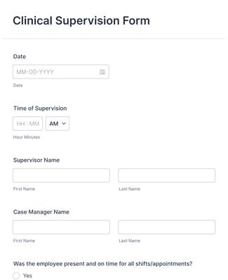 Clinical Supervision Form Template | Jotform