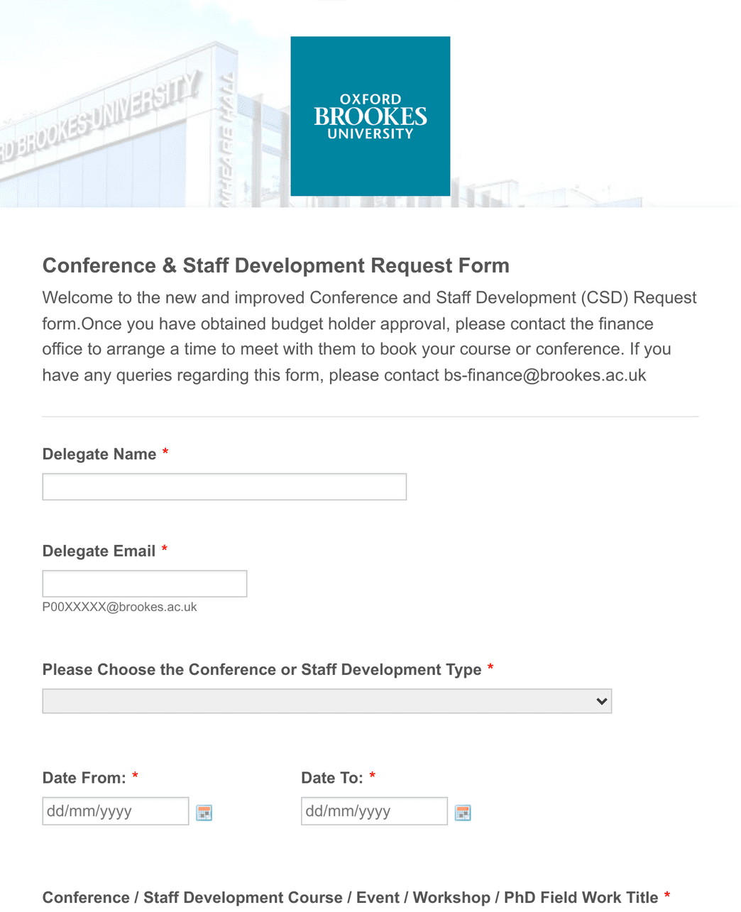 Clone of Conference and Staff Development Request Form Template | Jotform