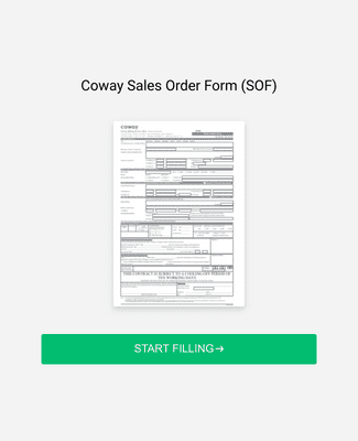 Clone of Coway Sales Order Form (SOF) Form Template | Jotform