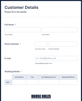 CUSTOMER’S Form Template | Jotform