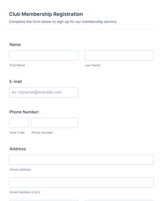 Membership Registration Form Template | JotForm
