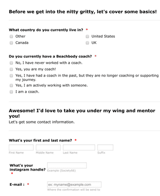 Coach Application Form Template | Jotform