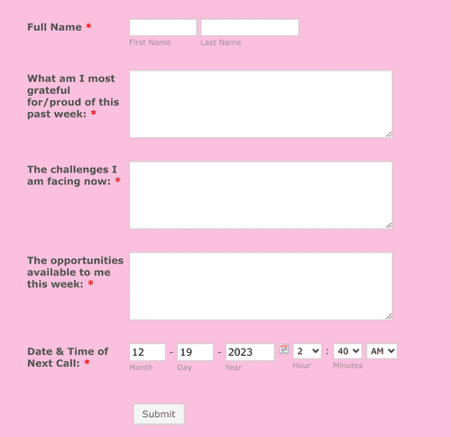 Coaching Call Preparation Form Template | Jotform