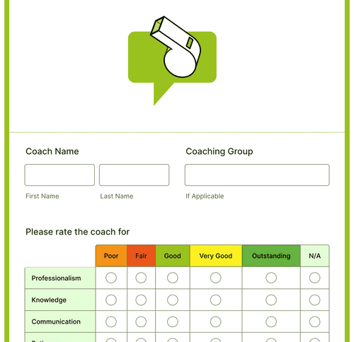 Coaching Feedback Form Template | Jotform
