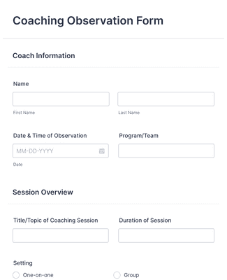 Coaching Observation Form Template | Jotform