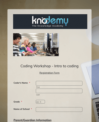 Coding Workshop Registration Form Template | Jotform
