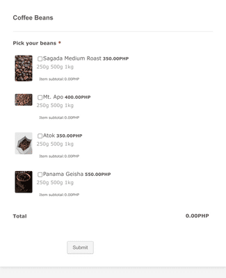 Coffee Beans Order Form Template | Jotform