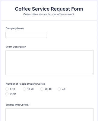 Coffee Service Request Form Template | Jotform