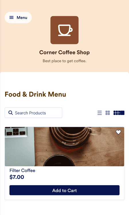 Coffee Shop App Template | Jotform