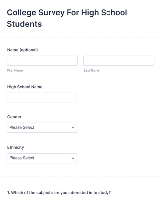 College Survey For High School Students Form Template | Jotform