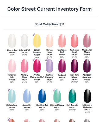 Color Street Current Inventory Form Template | Jotform