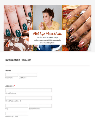Color Street Sample and Information Request Form Template | Jotform