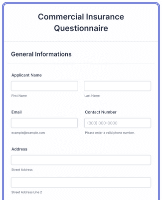 Commercial Insurance Questionnaire Form Template | Jotform