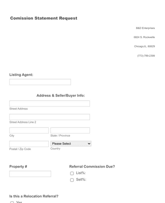 Comission Statement Request - Real Estate Form Template | Jotform