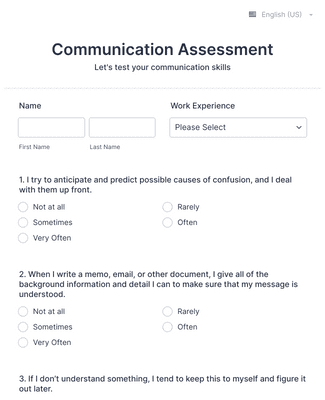 Communication Assessment Form Template | Jotform