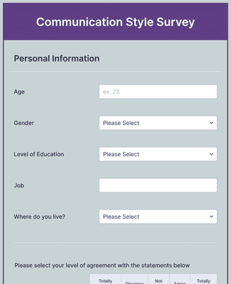 Communication Style Survey Form Template | Jotform