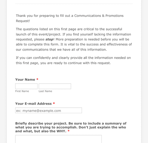 Communications Request Form Template | Jotform