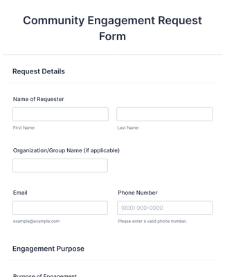 Community Engagement Request Form Template | Jotform