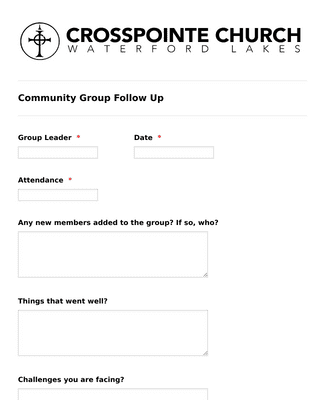 Community Group Follow Up Form Template | Jotform