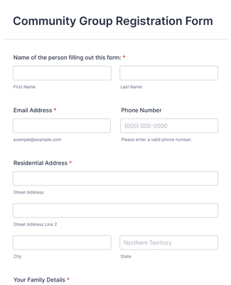 Community Group Registration Form Template | Jotform