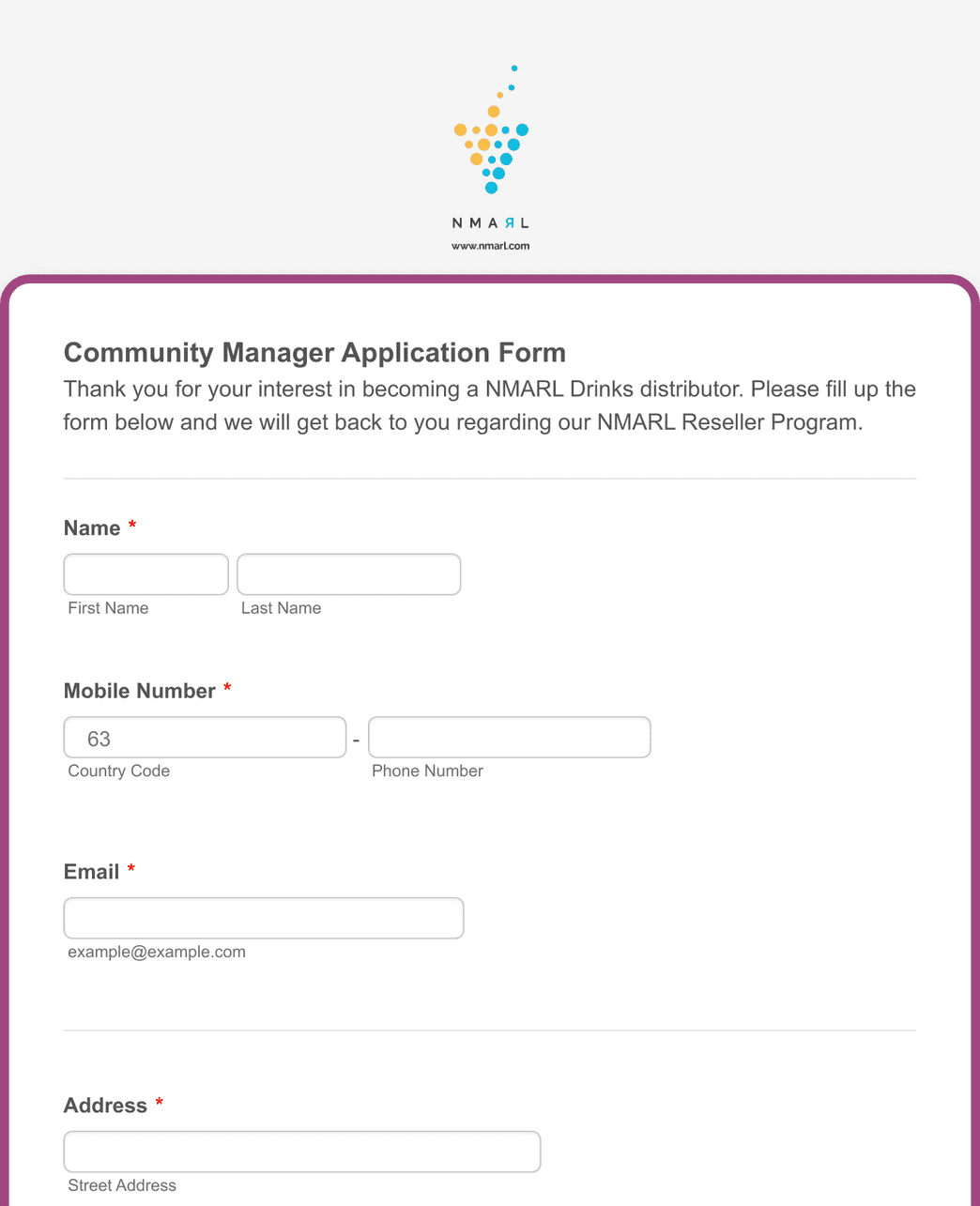 Community Manager Application Form Template | Jotform