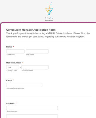 Community Manager Application Form Template | Jotform