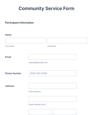 Community Service Form Template | Jotform