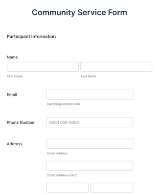 Printable Community Service Forms
