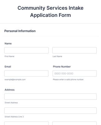 Community Services Intake Application Form Template | Jotform