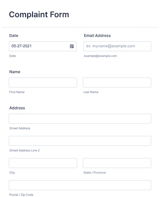 Complaint Form Template | Jotform