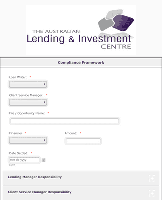 Loan Compliance Checklist Form Template | Jotform