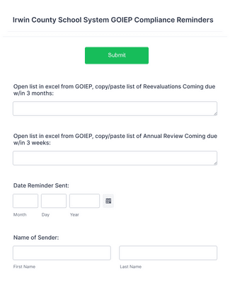 Compliance Reminders: Bi Weekly Form Template | Jotform