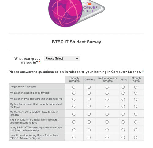 Computer Science Student Survey Form Template | Jotform