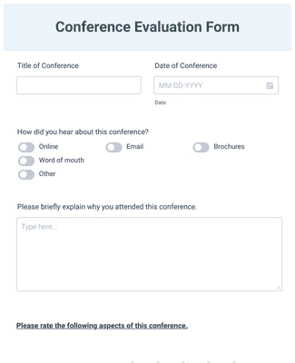 Conference Evaluation Form Template | Jotform